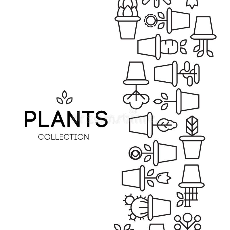 Icons of pot plants garden stock vector. Illustration of gardens - 79507229