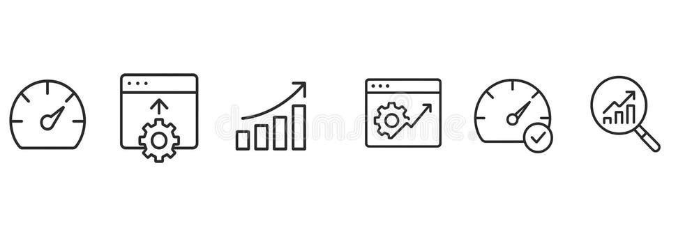 Icons Representing Internet Performance Metrics and Analytics Tools ...
