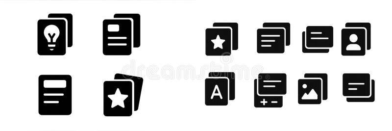 Icons Representing Various Types of Documents and Information in a ...