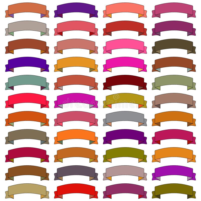 Icons Ribbons of Different Colors. Raster Stock Illustration ...