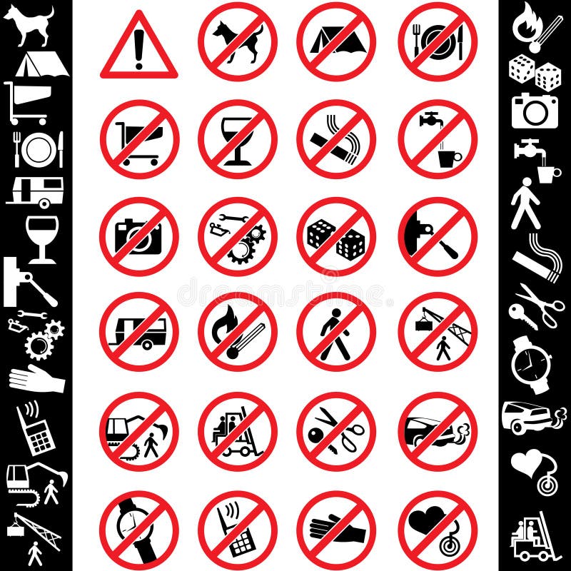 Icons safety stock vector. Illustration of forbidden - 11228619