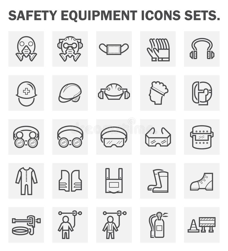 Set of Line Icons for Safety Work Stock Vector - Illustration of safety ...