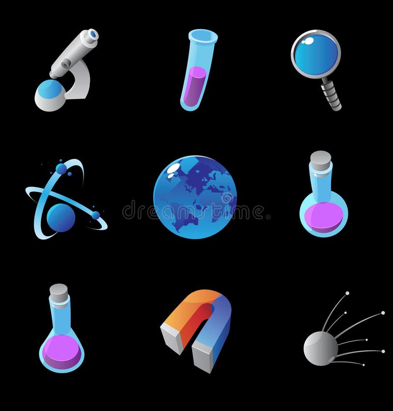 Icons for Science, Technology and Industrial in Light Bulb Stock Vector ...