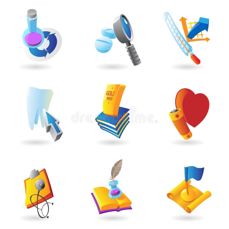 Icons for Science and Education Stock Vector - Illustration of cursor ...