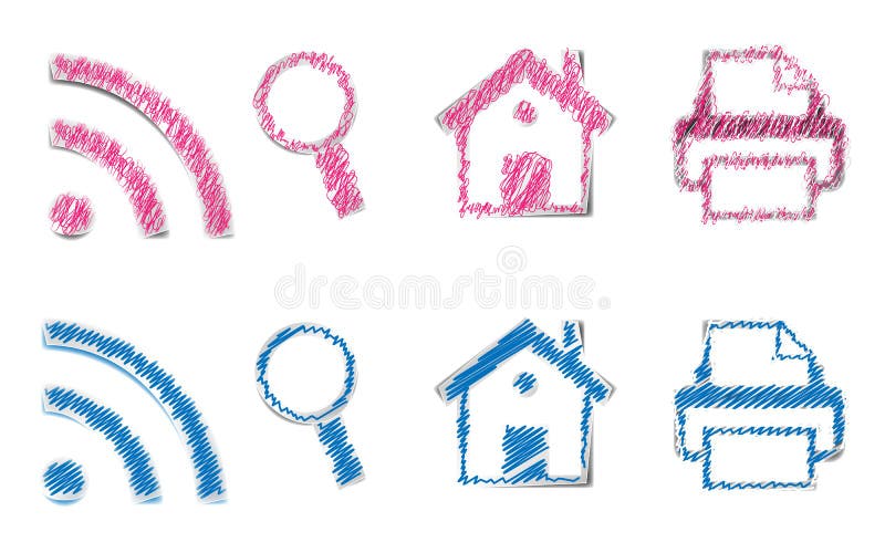 ICONS Scribble stock illustration. Illustration of blue - 26141099