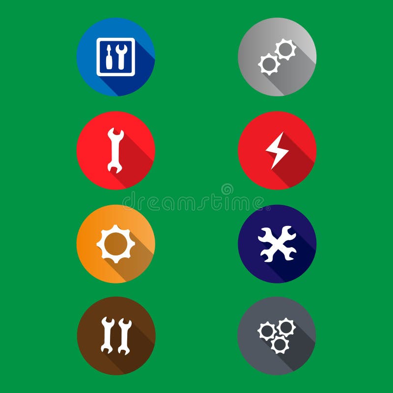Icons for Service in a Flat Style Stock Vector - Illustration of design ...