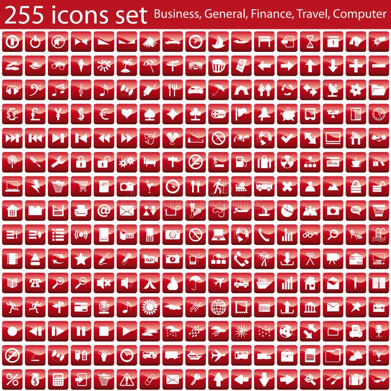 Icons set stock vector. Illustration of colors, designs - 12595353