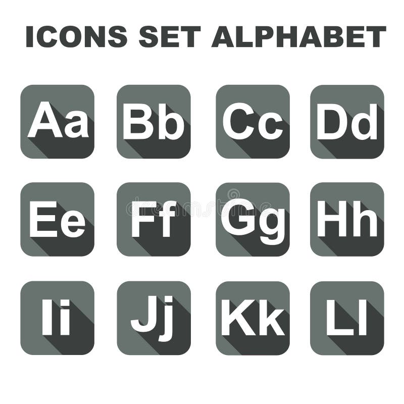 Icons set alphabet stock vector. Illustration of typographic - 75031085