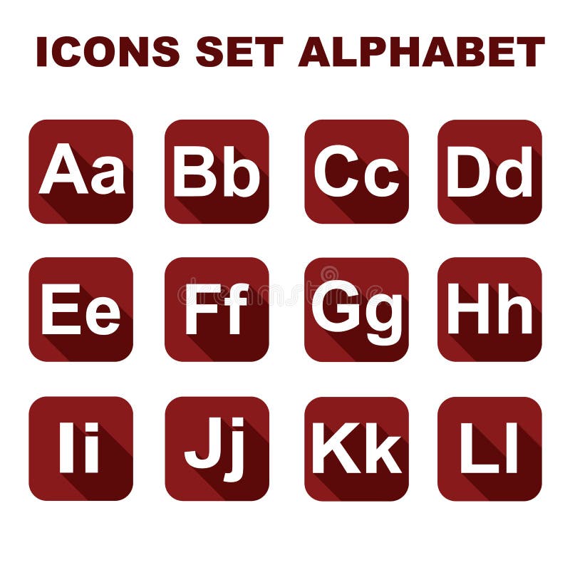 Icons set alphabet stock vector. Illustration of interface - 75031093