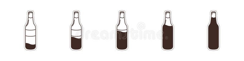 Set of Linear Bottles Vector. Icons Set of Beer Bottles. Bottles with ... Set of Linear Bottles Vector. Icons Set of Beer Bottles. Bottles with ...