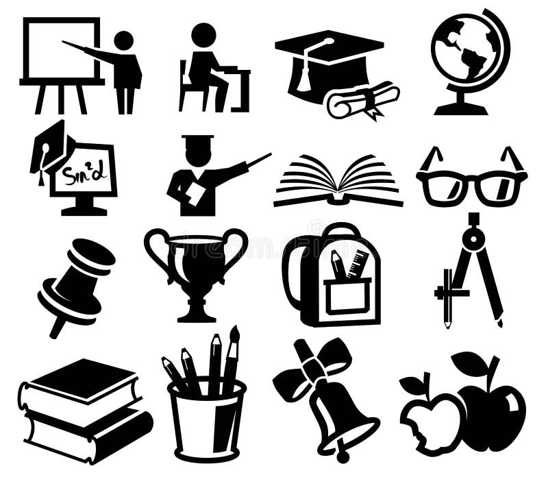 Icons set education stock vector. Illustration of learn - 33034070