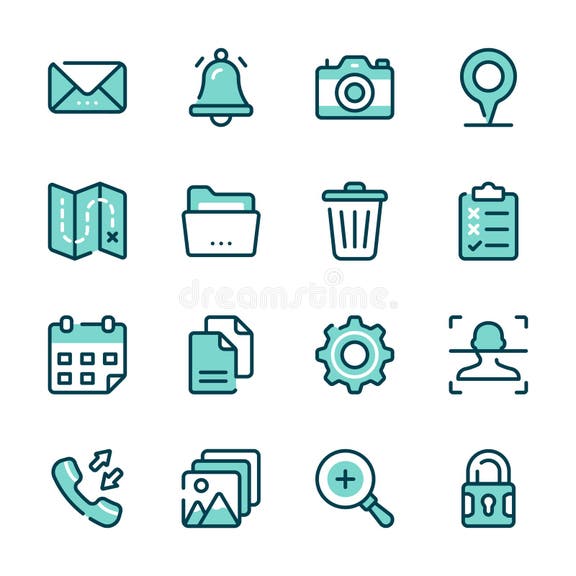 Icons Set of Essential Web Application Tools Stock Vector ...