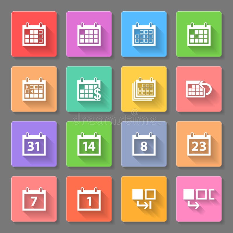 Web icons set. Calendars stock vector. Illustration of calendars ...