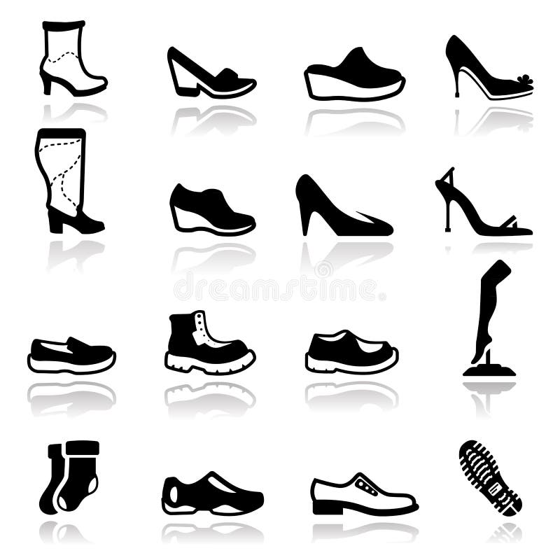 Icons set Footwear stock illustration. Illustration of black - 21512702