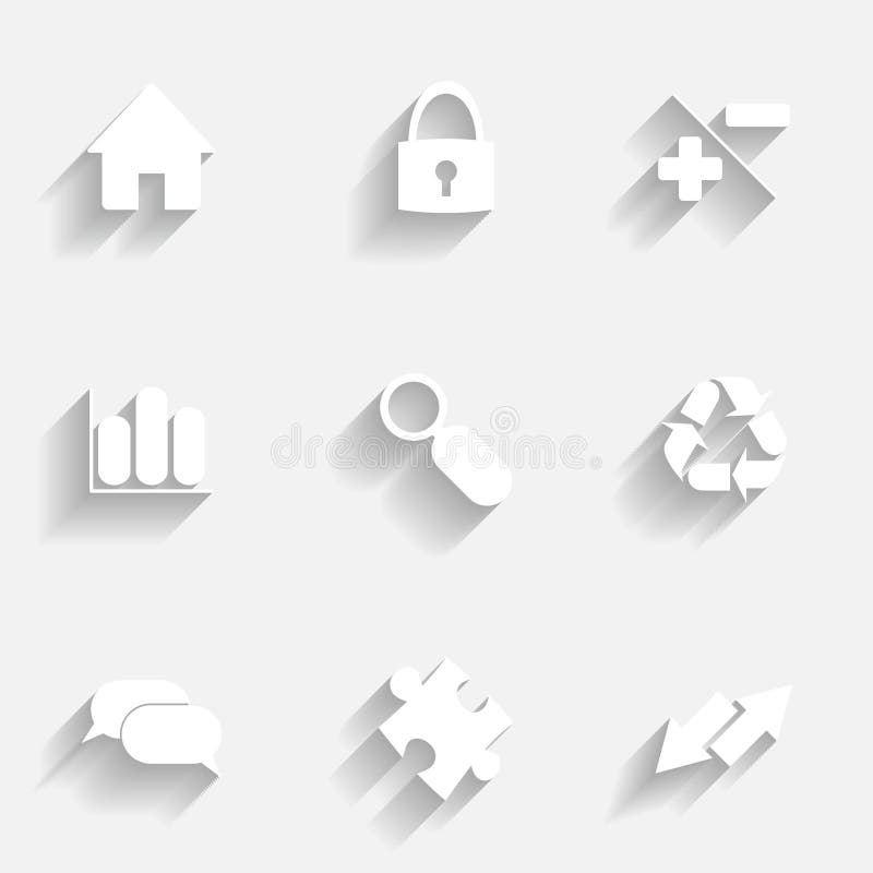 Icons set gray stock vector. Illustration of contemporary - 45297342