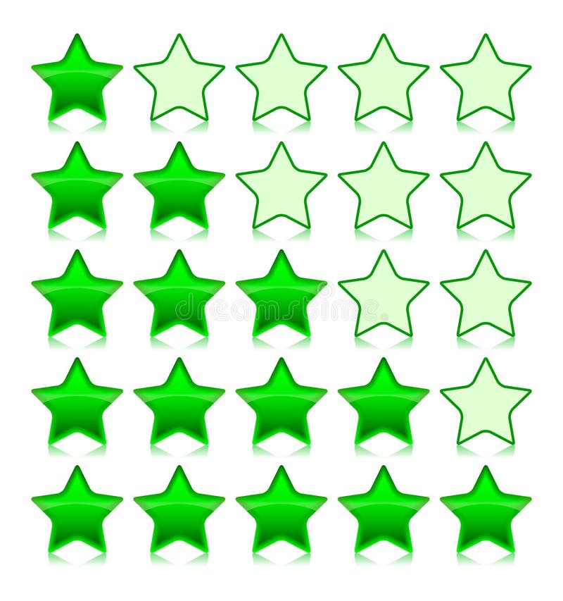 Icons Set of Green Stars. Vector Illustration Stock Vector ...
