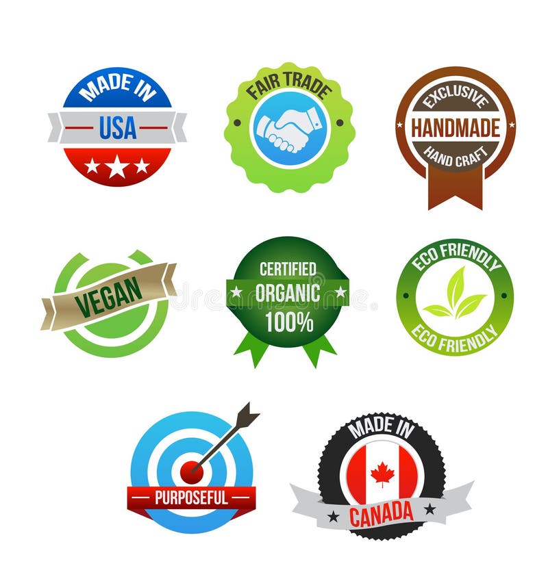 Icons Set for Hand Made Products Stock Illustration - Illustration of ...