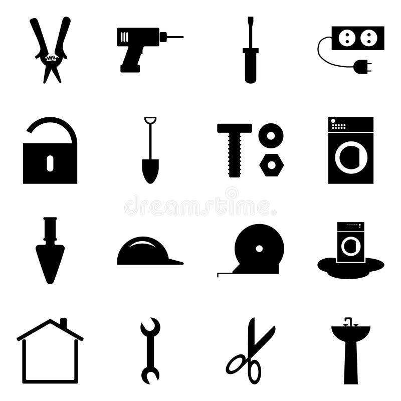 Icons Set Instrument. Vector Tools. Stock Vector - Illustration of ...