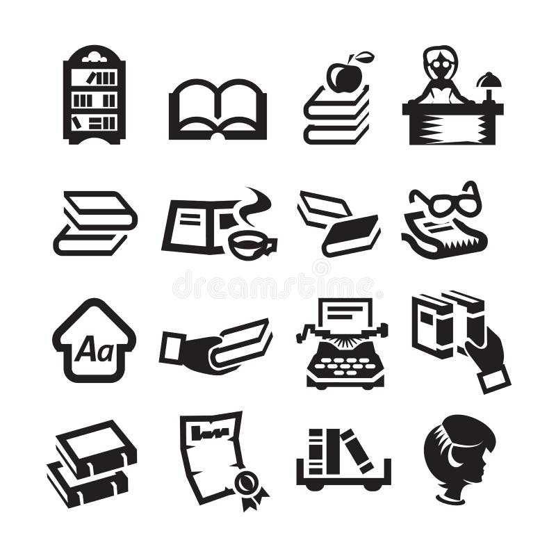 Icons set library stock vector. Illustration of library - 32315095