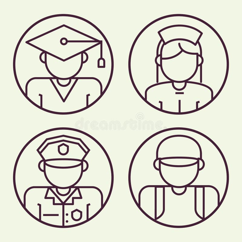 Line Icons Professions Set Stock Illustrations – 962 Line Icons ...
