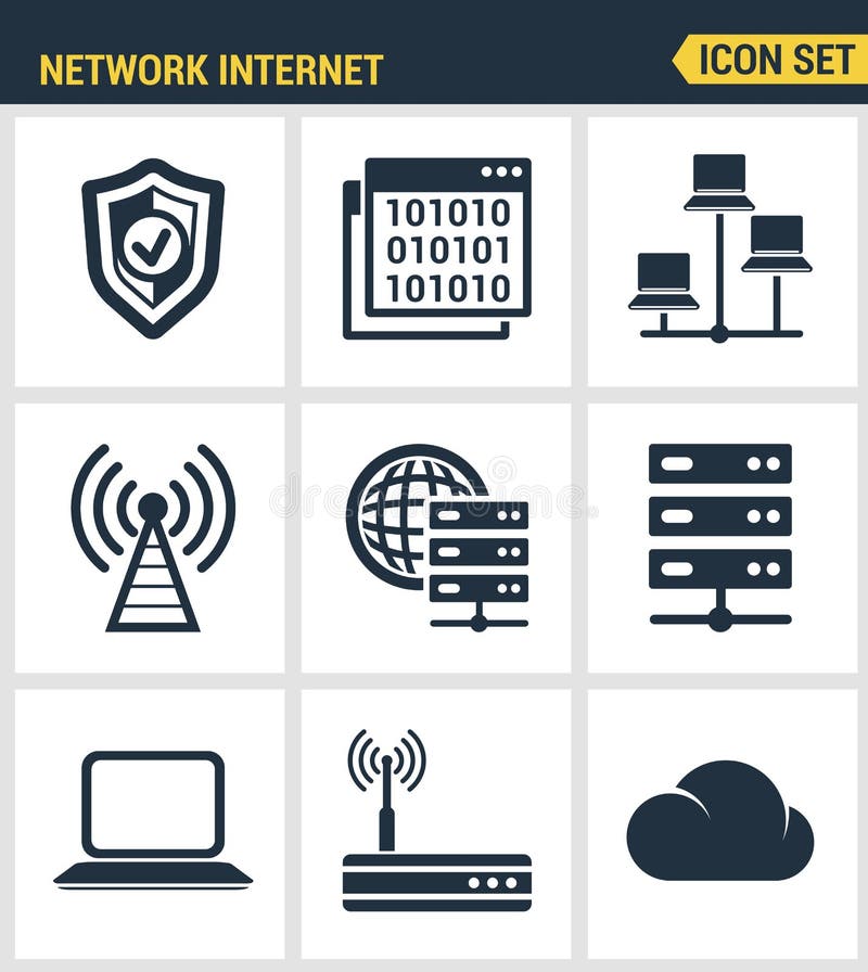 Icons Set Premium Quality of Cloud Computing Network Stock Vector ...