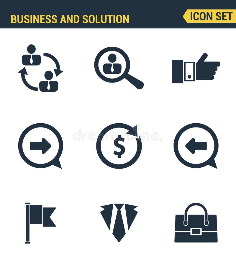 Icons Set Premium Quality of Doing Business Elements, Solution for ...