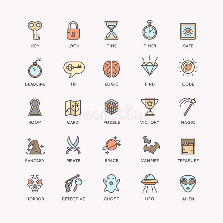 Quest Room Icons Stock Illustrations – 133 Quest Room Icons Stock ...
