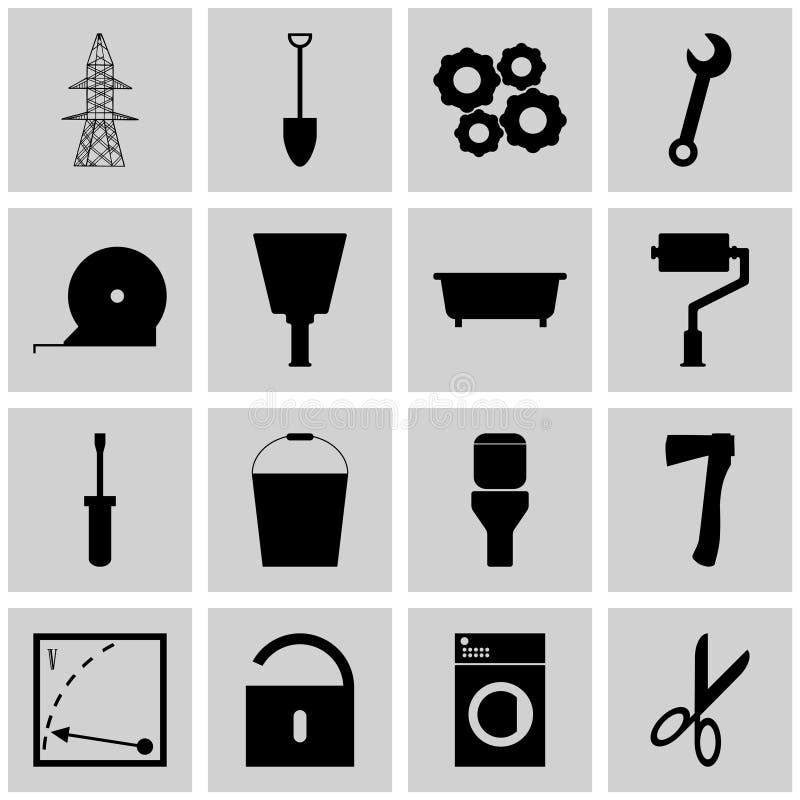 Icons Set Repair/ Vector Instrument Stock Vector - Illustration of ...