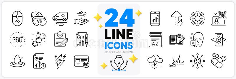 Icons Set of Rfp, Execute and Wind Energy Line Icons. for Web App ...