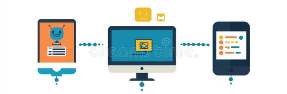 Icons Set of Scenes with Character Using AI Chat Bot for Writing ...