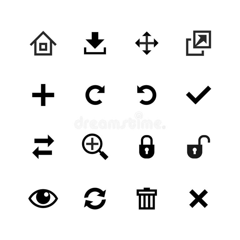 Icons Set. Toolbar, Edit and Customize Stock Vector - Illustration of ...