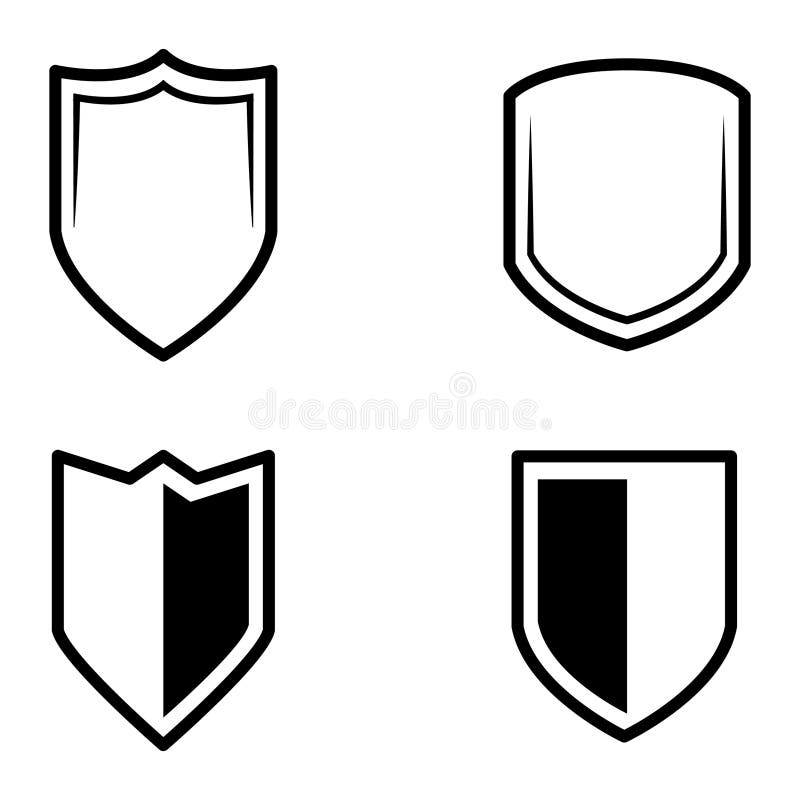 Icons Of Shields Vector Set Of Icons Of Shields Icons Of Shields