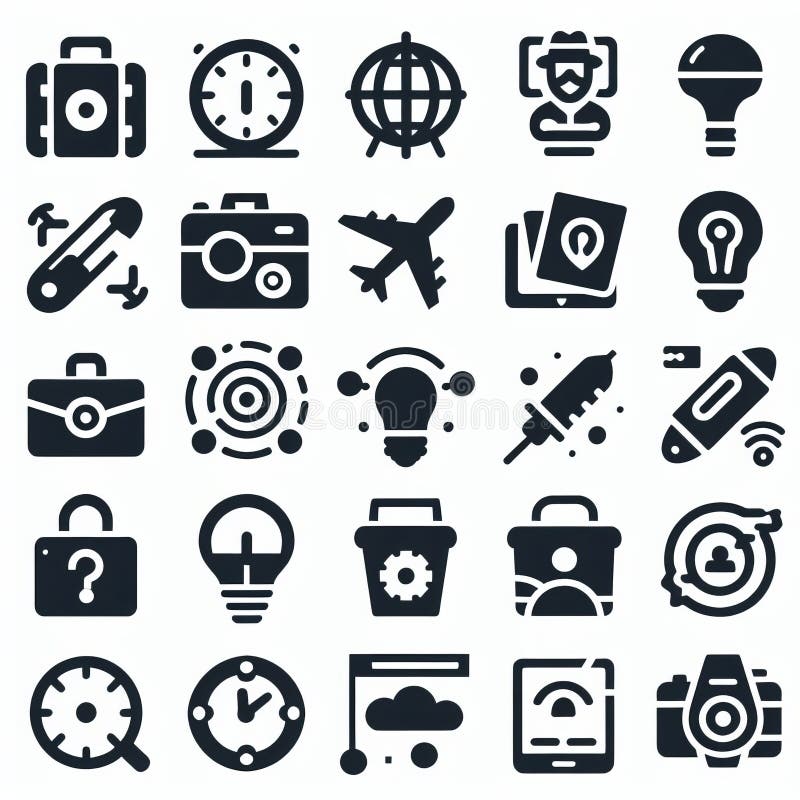 Icons Simplified Graphical Representations of Objects, Action Stock ...