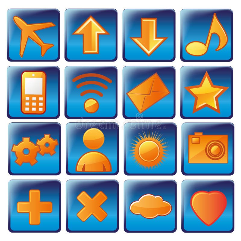 Icons stock vector. Illustration of airplane, design - 36075492