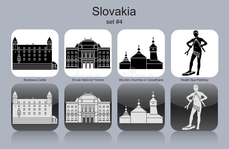 Icons of Slovakia stock vector. Illustration of tourism - 62403481
