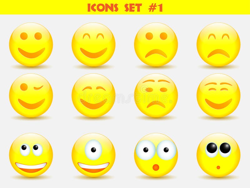 Icons smile set stock illustration. Illustration of pretty - 37165882