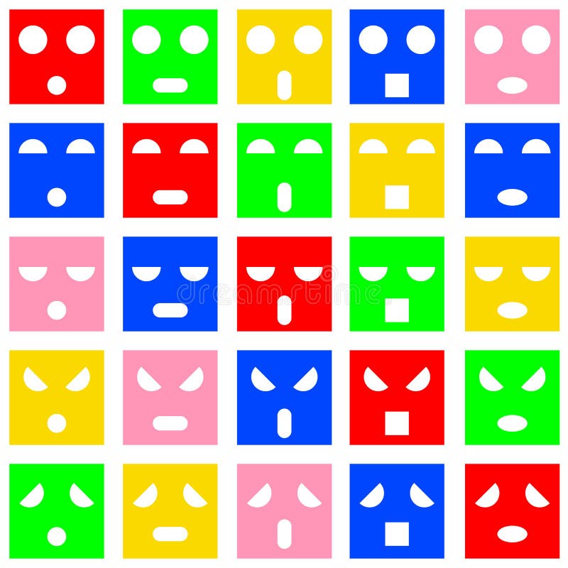 Icons of Smiley Emotion Faces Stock Vector - Illustration of face, cute ...