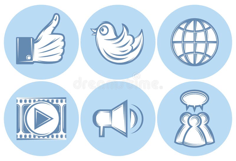 Icons for Social Networking, Internet, Twitter, Like, File Sharing ...