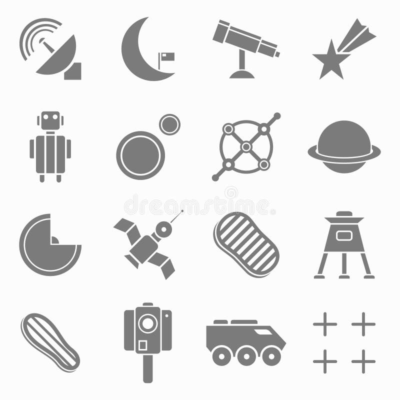 Space icon set stock vector. Illustration of astronautics - 35959657