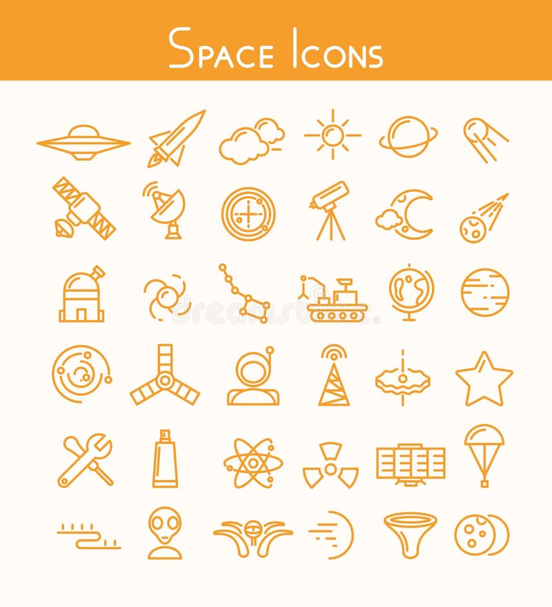 Icons space stock vector. Illustration of label, design - 77923908