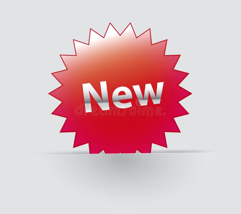 New Sticker stock vector. Illustration of adhesive, button - 10623992