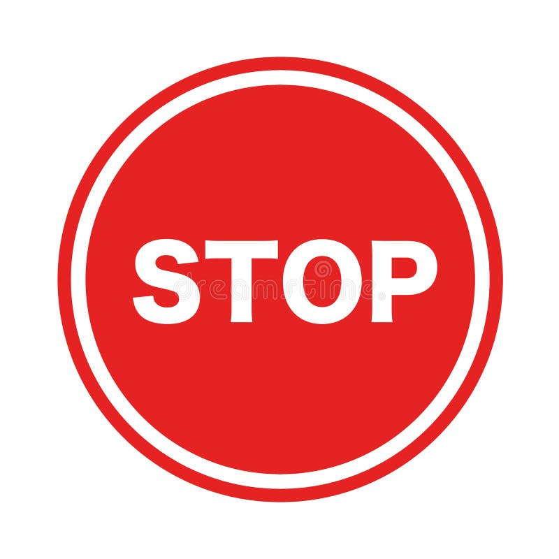 Round Stop Sign in Red. Vector. Stock Vector - Illustration of square ...