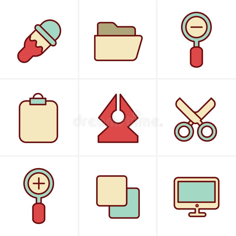 Icons Style Graphic Design Icons Stock Vector - Illustration of album ...