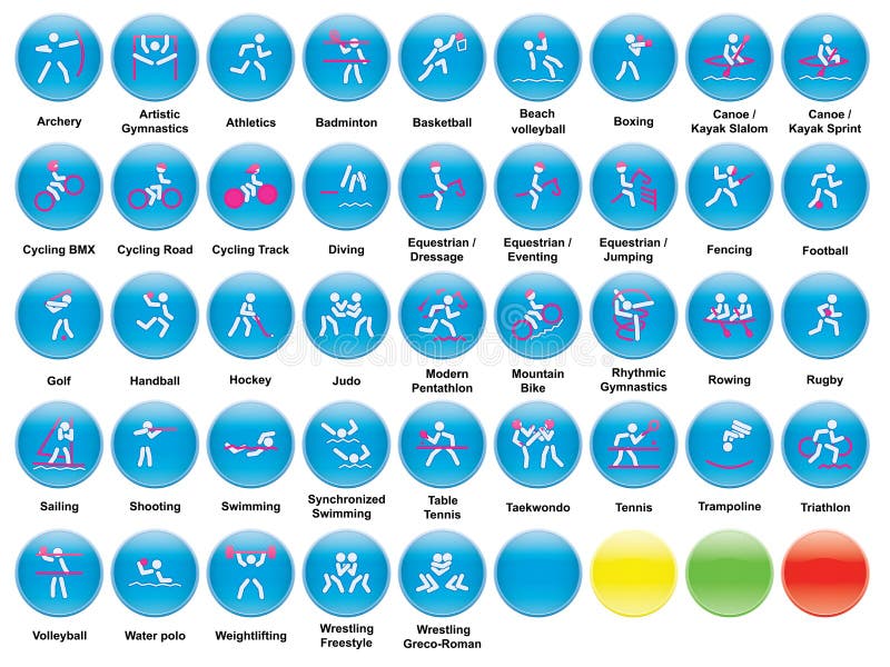 Icons with summer sports stock vector. Illustration of artistic - 32548958