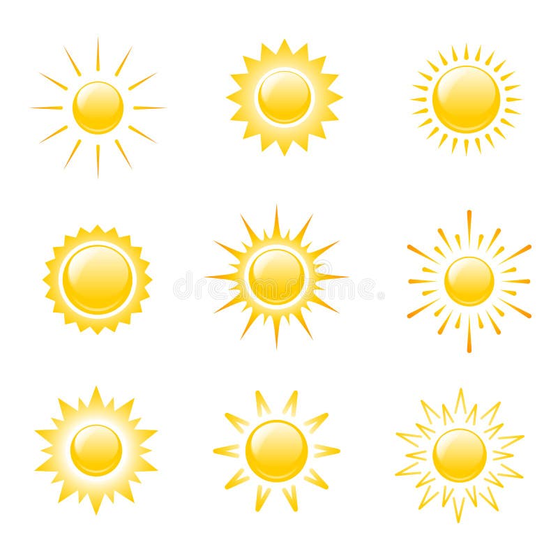 Icons sun. stock vector. Illustration of creative, nature - 91383736