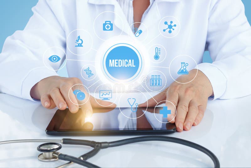 Icons Symbolizing Survey on the Virtual Computer . Stock Image - Image ...