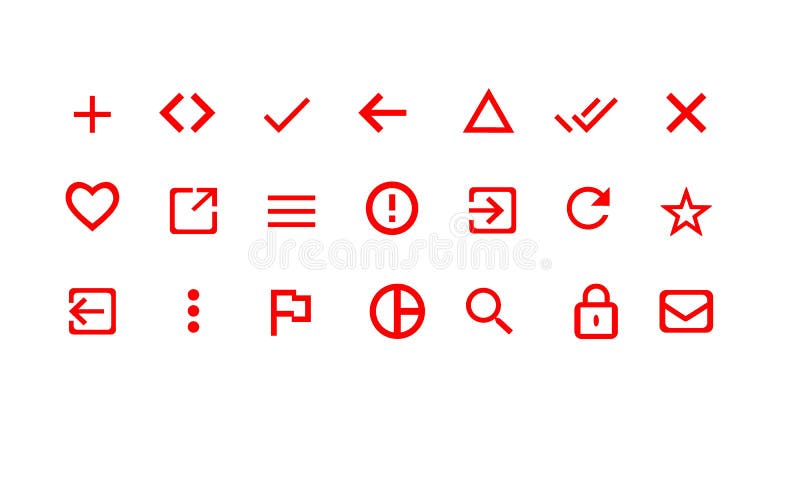 Icons System Mobile Application Red Stock Vector - Illustration of ...