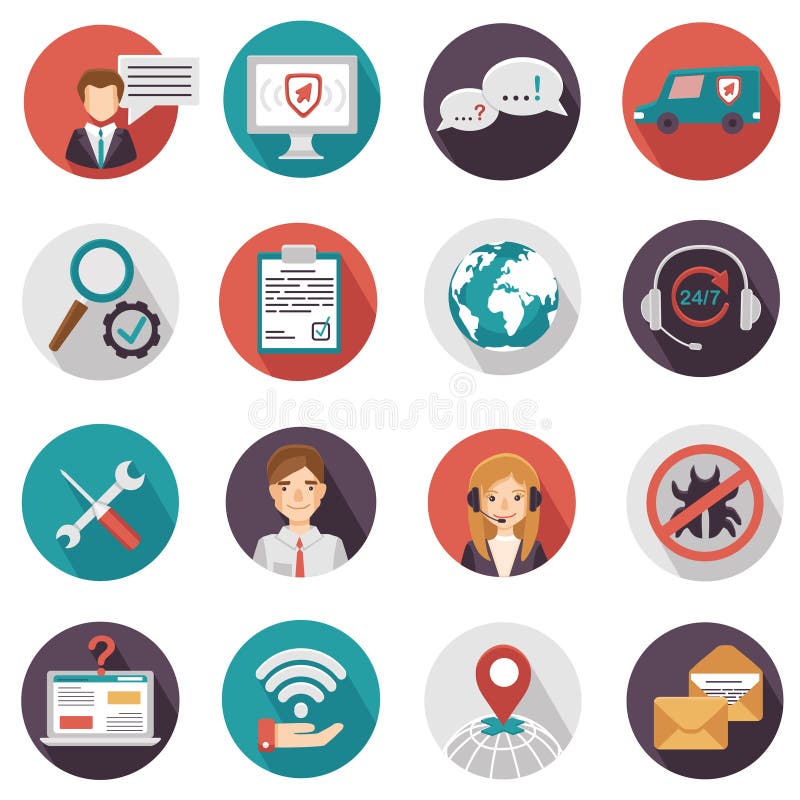 Icons of Technical Support . Stock Vector - Illustration of icon ...
