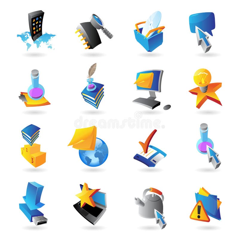 Vector Electronic Components Icons Set Stock Vector - Illustration of ...