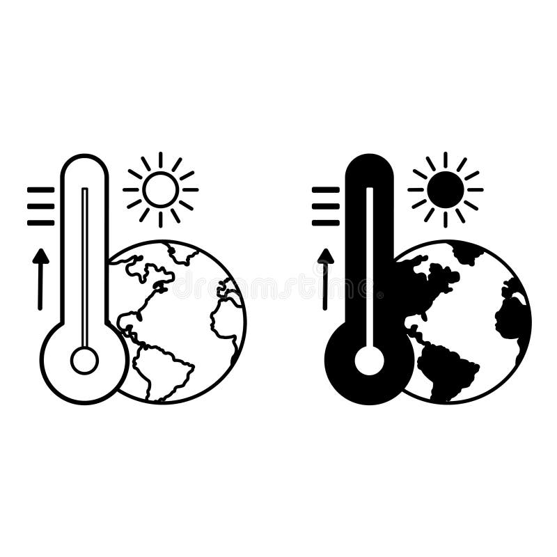 Icons Temperature Increase. Stock Vector - Illustration of change ...